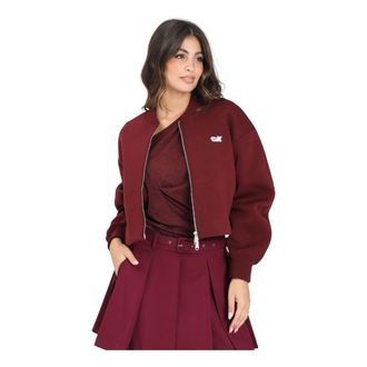 Calvin Klein Jeans Bordeaux Bomberjacke Urbaner Stil - - Jackets - Damen - Rot - 2XS