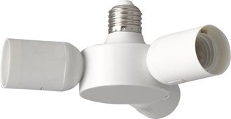 Eglo Verteiler Rueda, 3 in 1 Splitter aus Kunststoff in Weiß, Sockel Konverter, Lampen Zubehör für hellere Beleuchtung, E27 Fassung