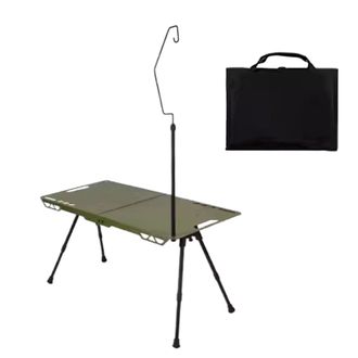 Generico Campingtisch, tragbarer Strandtisch, tragbar, mit Verstellbarer H&ouml;he und Lichthalterung f&uuml;r Garten, Grill, Wohnwagen