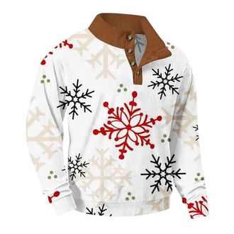 Generic Sweats à capuche pour homme avec imprimé de Noël sur toute la surface - Motifs de vacances classiques - Tissu confortable - Vos tenues de Noël - Pull 