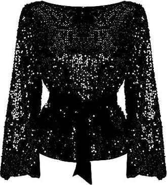 Generic Tunique &agrave; manches longues mode pull haut avec ceinture en velours grande taille robe tops pour femmes blanc arc-en-ciel cardigan, Noir, XXL