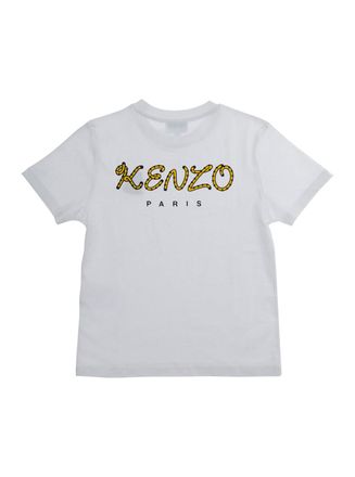 Kenzo Boys Crew Neck T-Shirt White Cotton T-Shirts And Polos