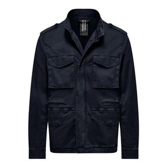 Bomboogie Homme, Vestes, Bleu, Taille: S Veste Militaire &agrave; Col Montant