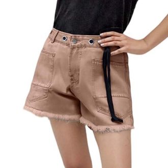 Generic Short Cuissard Running Femme Femme Molleton &Eacute;lastique Mi Maillot Genoux Paillettes &Eacute;vas&eacute; Salle Brillant Transpirant Creme Au Nid Hawaien Micro Zipp&eacute;e 