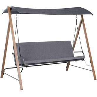 Beliani Balancelle de Jardin Moderne Auvent en Acier Polyester Gris Bonagia