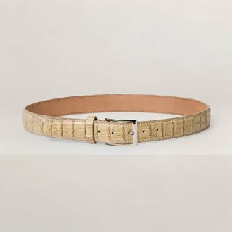 Reptiles House Lock schnalle und 35 mm Krokodilledergürtel - Beige