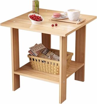 Generic Kleiner Teetisch, Doppellagiger Couchtisch Mit Flachem Tragdesign und Stabiler Unterstützung, Geeignet for Die Aufbewahrung Auf Dem Balkon, in Schlafz