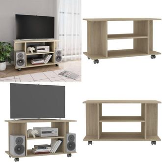 vidaXL Vidaxl - TV-Schrank mit Rollen Sonoma-Eiche 80x40x45 cm Holzwerkstoff - TV-Schrank - Holzwerkstoff - Sonoma-Eiche - Regal - Rollcontainer - Home &