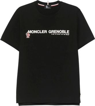 Moncler T-shirt Grenoble en m&eacute;lange de coton - Homme - Tops - Noir - Taille: L