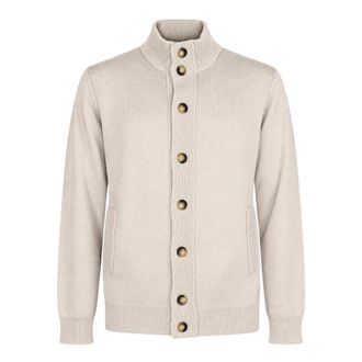 KANGRA Cardigan mit hohem Stehkragen - - Knitwear - Herren - Beige - XL