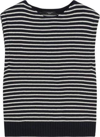 Max Mara Femme, Tops, Bleu, Taille: 38 FR Gilet en fil de coton