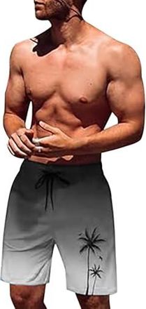 Generic Short de bain pour homme - Short de bain tendance imprimé dété court pour homme Short de plage Surf extensible décontracté Demi-pantalon tendance colo