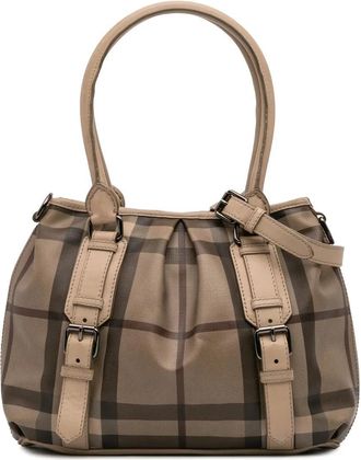 Burberry Hobo Bags - Smoke Check Coated Canvas Northfield Satchel - Gr. unisize - in Braun - für Damen