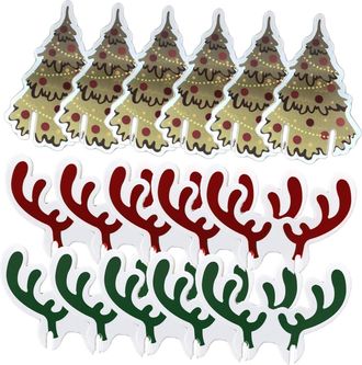 Hemobllo 60stücke Weihnachtsglasmarkierer Mit Geweih Baum-Design Dekorative Getränkemarker Für Party-Dekoration Vielseitige Tischnote-zubehör