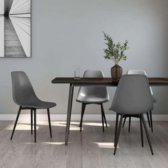 vidaXL Esszimmerst&uuml;hle 4 Stk. Grau pp Vidaxl