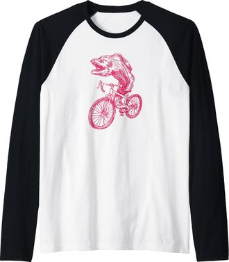 Seembo Moray Aal Radfahren Fahrrad Lustig Biker Fisch Biking Bike Raglan