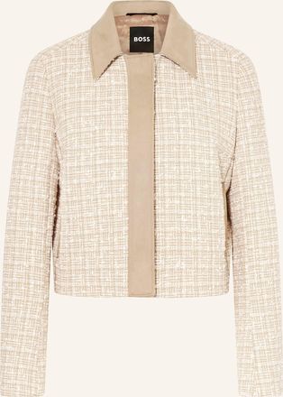 HUGO BOSS Kastenjacke Jiaria Aus Tweed beige