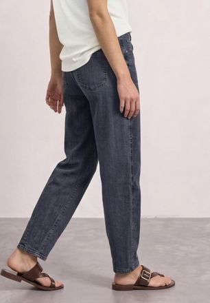 Street One Loose-fit-Jeans STREET ONE, Damen, Gr. 25, L&auml;nge 30, grau (steel grau washed), Jeans, 83% Baumwolle, 15% Polyester, 2% Elasthan, unifarben, lang, Jean