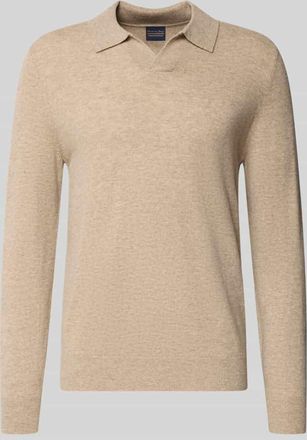 Christian Berg Strickpullover mit Polokragen und V-Ausschnitt