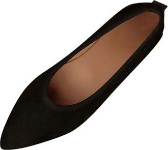 Generic Chaussures de ballet confortables et d&eacute;contract&eacute;es &agrave; bout pointu de couleur unie l&eacute;g&egrave;res et respirantes classiques &agrave; enfiler pour le travail et les lo