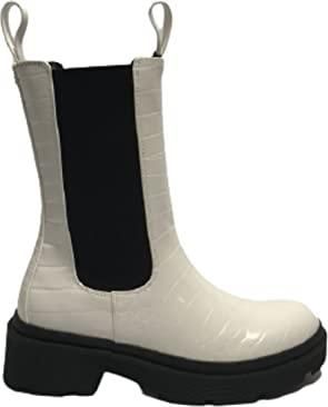 Guess Scarpe Donna Stivale Chelsea Boot Lori Ecopelle Stampa Cocco White D22GU36 FL7LORPEL10 36
