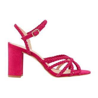 Cosmoparis Femme, Chaussures, Rouge, Taille: 37 EU Sandale en cuir craquel&eacute; m&eacute;tallis&eacute;