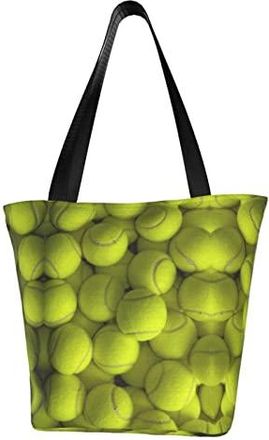 AOOEDM Balles de tennis sac fourre-tout r&eacute;utilisable femmes sac &agrave; main d&eacute;contract&eacute; sacs &agrave; bandouli&egrave;re pour faire les courses &eacute;picerie voyage &agrave; lext&eacute;rieur