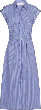 Marie M&eacute;ro Femme, Robes, Bleu, Taille: 42 FR Robe chemisier ray&eacute;e bleue avec mancheron