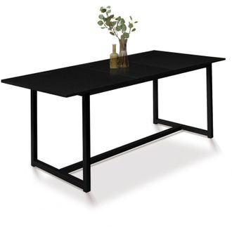 IDMarket Idmarket - Table à manger extensible rectangle delson 6-10 personnes design industriel 160-200 cm