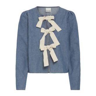 Ichi Ichi, Femme, Vestes, Bleu, Taille: 40 FR Ihosana LS Bluser