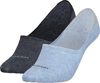 Calvin Klein Footie Chaussettes, Bleu, 35/38 (Lot de 2) Femme