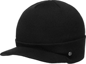 Lierys Bonnet Fine Merino en Tricot Femme/Homme - Made in Italy pour Homme avec visi&egrave;re d&eacute;contract&eacute; Revers, visi&egrave;re, Revers Hiver Automne-Hiver - Taille Uniq