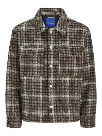 Jack & Jones Jorontario Sn Veste Jacket, Marron Chocolat-D&eacute;tails : Carreaux, XL Homme