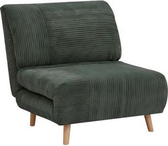 Vente-Unique Fauteuil Convertible en Velours c&Ugrave;tel&eacute; PALULA - Vert fonc&eacute;