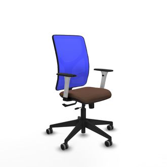 Piqueras y Crespo Drehstuhl mit Armlehnen, h&ouml;henverstellbare Lendenwirbelst&uuml;tze, ausgestattet mit Syncro/Traslack und Schneideschaum, mit Rollen 65 mm, Parkett, Blau/Du