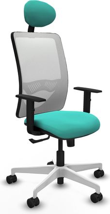 Piqueras y Crespo Drehbarer Schreibtischstuhl mit Rollen Zulema mit 1D-Armen, h&ouml;henverstellbare Lendenwirbelst&uuml;tze und festes Kopfteil, ausgestattet mit 3 Positionen, W