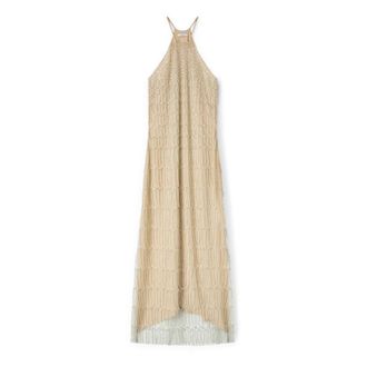 Motivi Besticktes Kleid mit Fransen - - Dresses - Damen - Beige - L