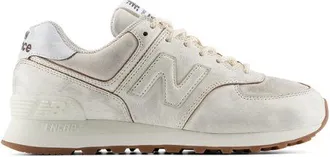 New Balance Femme 574 en Blanc/Marron, Cuir, Taille 36.5