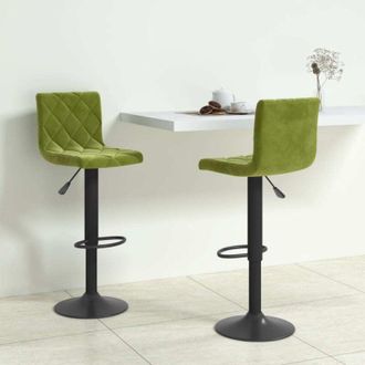 vidaXL Vidaxl - Tabourets de bar lot de 2 vert clair velours