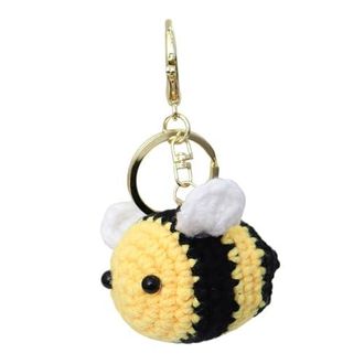 Generic Porte-cl&eacute;s avec breloque abeille - Ornement de sac &agrave; main, porte-cl&eacute;s mignon, breloque de sac en tricot abeille, porte-cl&eacute;s amusant pour sacs &agrave; main, 