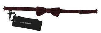 Dolce & Gabbana Mens Purple Dotted Silk Adjustable Neck Papillon Bow Tie