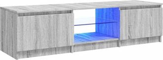 vidaXL Vidaxl - Meuble tv avec lumi&egrave;res led Sonoma gris 140x40x35,5 cm