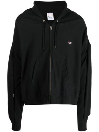 Anrealage Hoodie mit drapierten Ärmeln - Schwarz