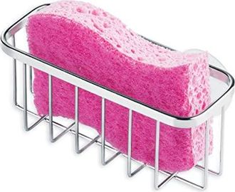 InterDesign iDesign 84702 Gia Schwammhalter, Spülbecken Organizer aus rostfreiem Edelstahl für Schwamm und Topfkratzer, silberfarben