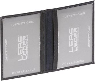 LEAS Schlanke Fahrzeugscheinhülle für Zulassungsbescheinigung Ausweismappe- & -hülle mit 2 Sichtfenstern Echt-Leder, blau/Navy