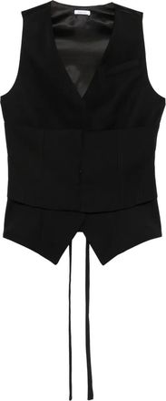 Alexander McQueen tie waist vest - Schwarz