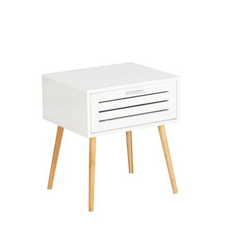 WENKO Beistelltisch Finja mit Schublade, moderner Couchtisch im Scandi Chic, Nachttisch aus hochwertigem, nachhaltigem Bambus kombiniert mit MDF, vielseitig