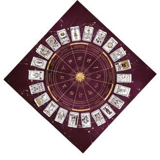 Generico Tarottuch, quadratische Altar-Decke für Karten, Metaphysische Flanellkarten-Hülle mit quadratischer Platte für Wahrsagerei, Astrologie und Orakel