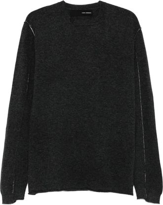 Isabel Benenato pull en laine à bords francs - Gris