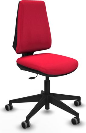 Piqueras y Crespo Elche Schreibtischstuhl, rot, ohne Armlehnen, ausgestattet mit Permanentkontakt und Schneideschaum, 65 mm Rollen, Parkett, Rot